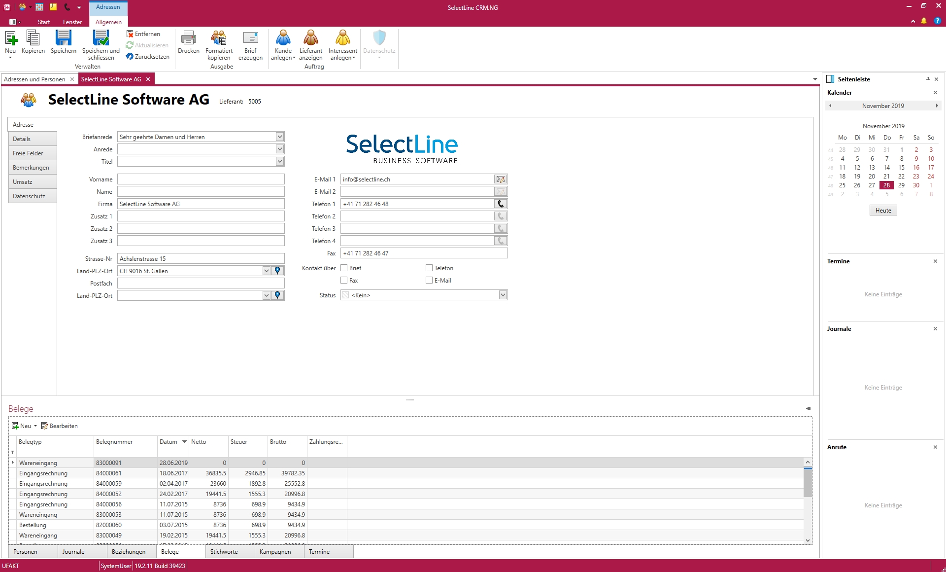 SelectLine Handwerker - selectline.ch DE